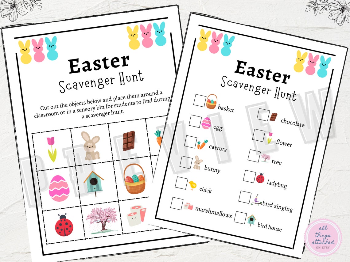 Easter Scavenger Hunt Printable Easter Activity for Kids Easter Party ...