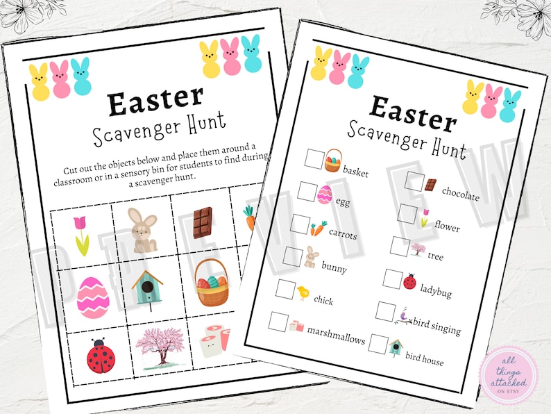 Easter Scavenger Hunt Printable Easter Activity for Kids Easter Party ...