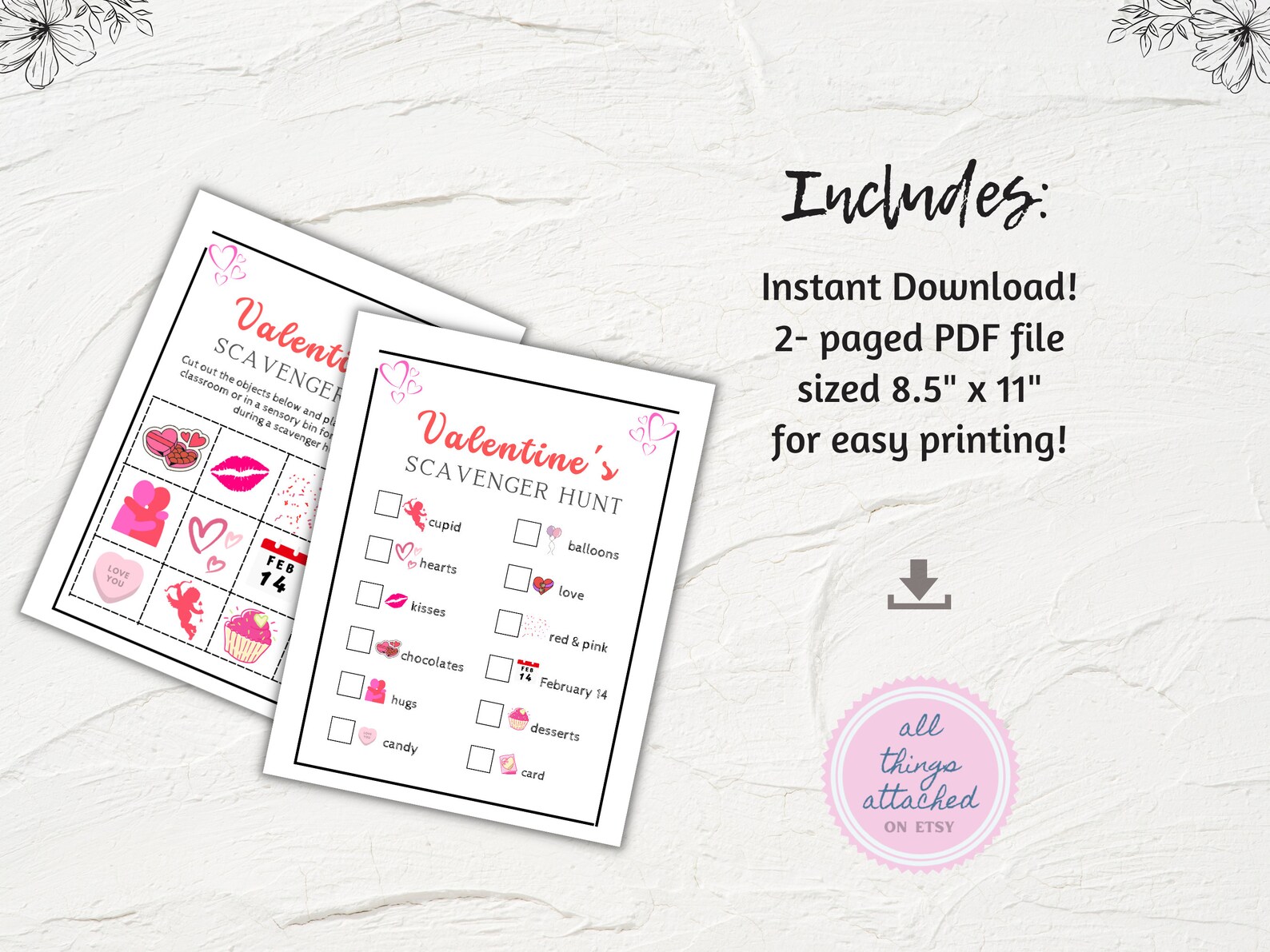 Valentine's Day Scavenger Hunt | Printable Valentine's Day Game ...