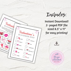 Valentine's Day Scavenger Hunt | Printable Valentine's Day Game ...