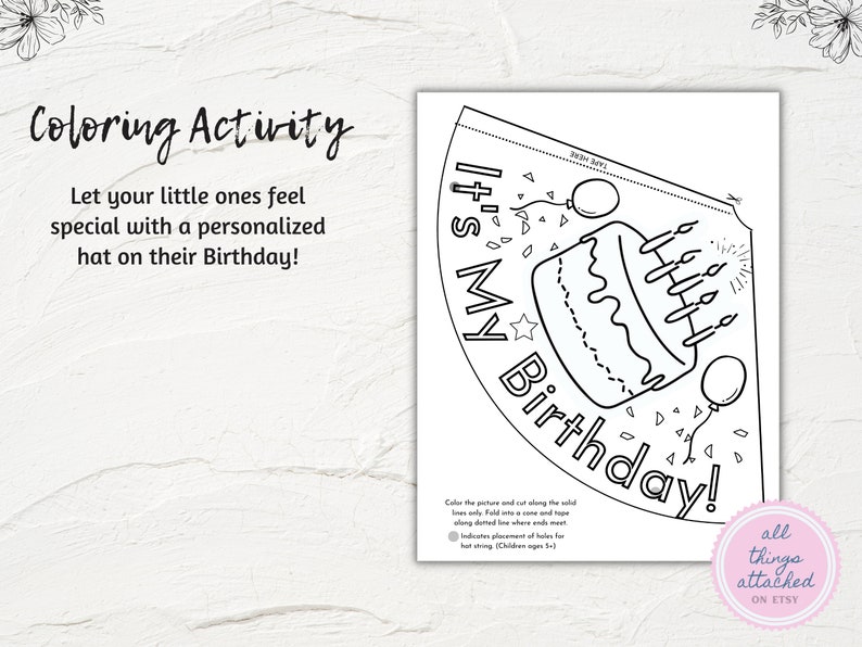 Kid's Birthday Hat | Printable It's My Birthday Hat | Children's Craft ...