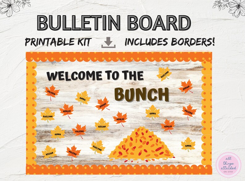 Fall Themed Bulletin Board Set | Printable Back to School Board Kit ...