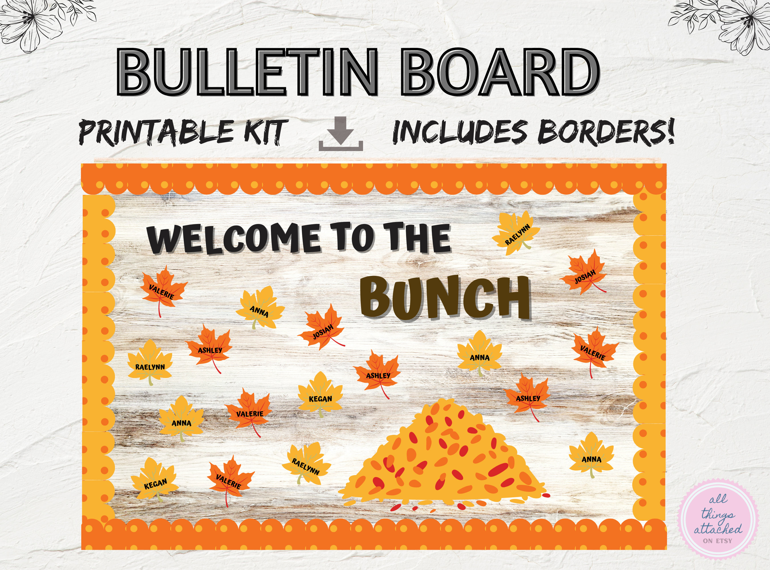 Fall Themed Bulletin Board Set | Printable Back to School Board Kit ...