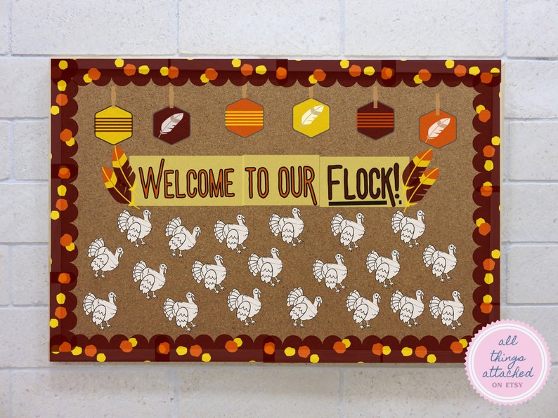 Thanksgiving Themed Bulletin Board Kit | Printable November Board ...