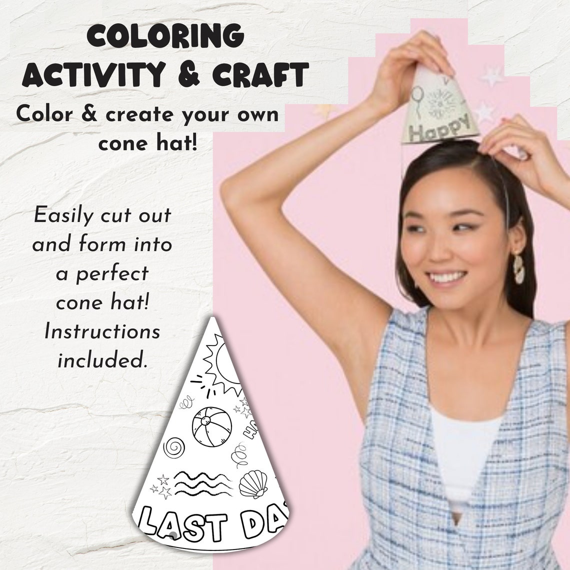 Printable Last Day of School Activity | Last Day of School Hat Craft ...