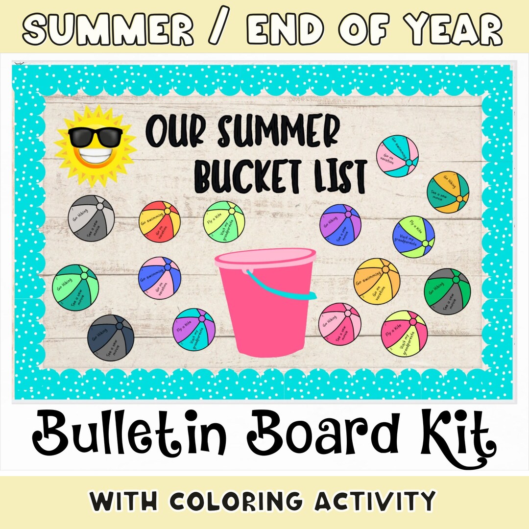 May Bulletin Board Kit | Our Summer Bucket List | With Classroom ...