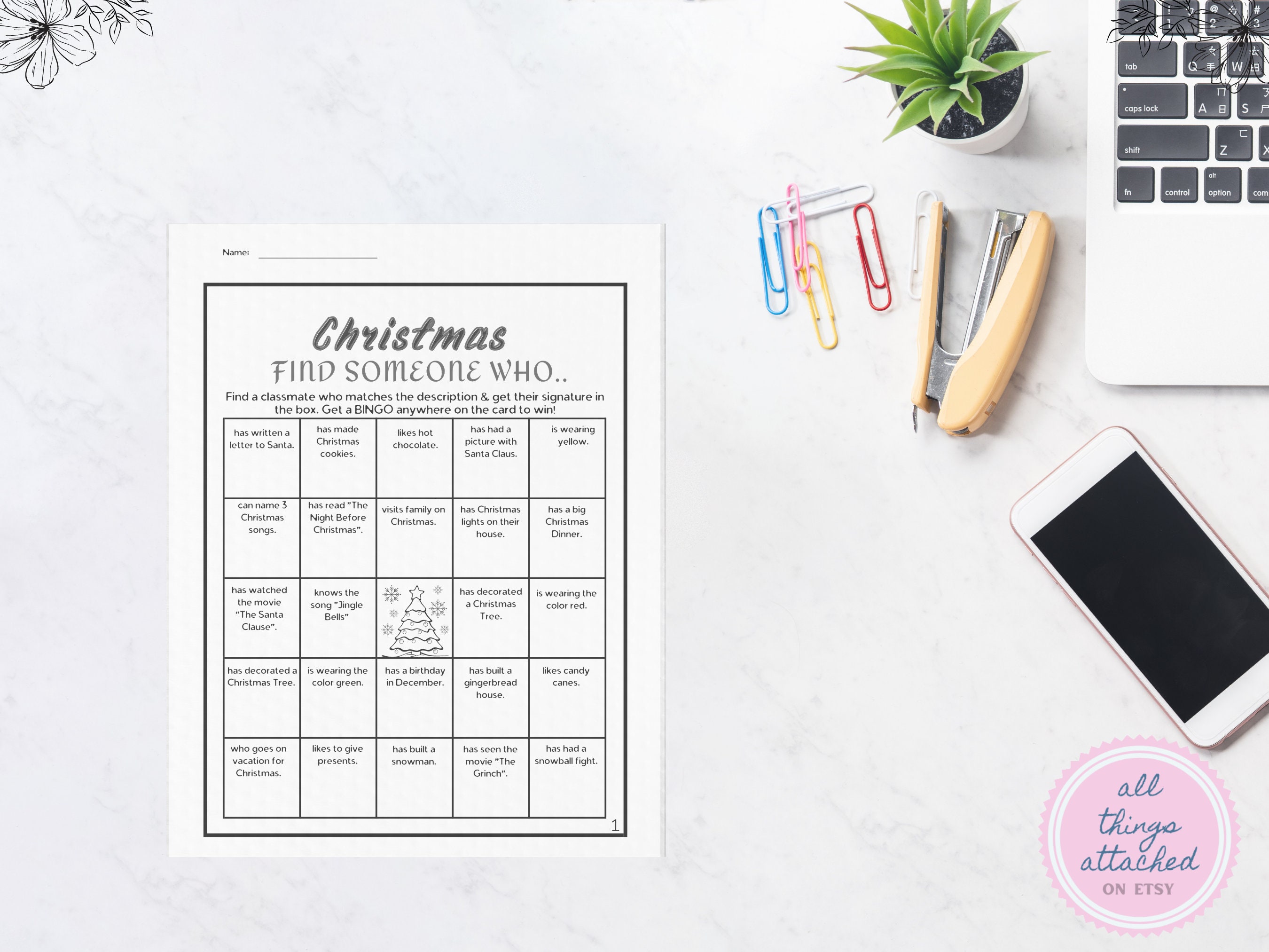 Christmas Games | Printable Christmas Bingo | Christmas Activity | Find ...