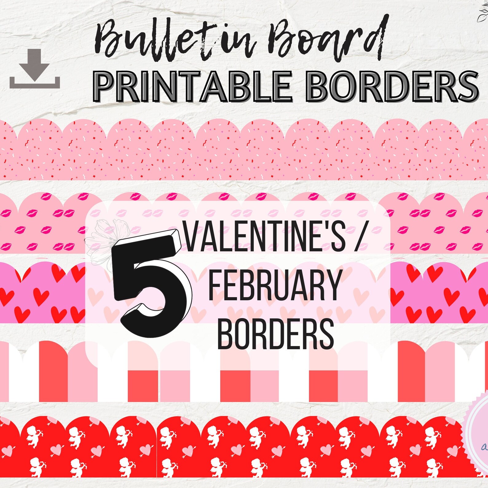 Valentine's Day Printable Borders | February Bulletin Board Borders ...