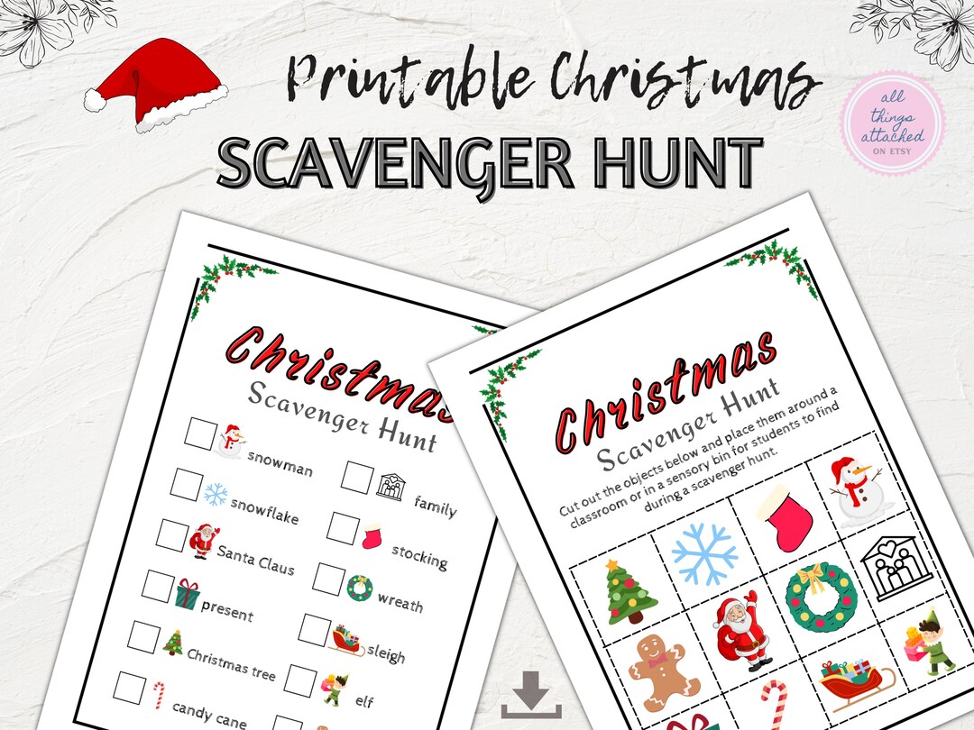 Christmas Scavenger Hunt Printable Christmas Game Kids - Etsy
