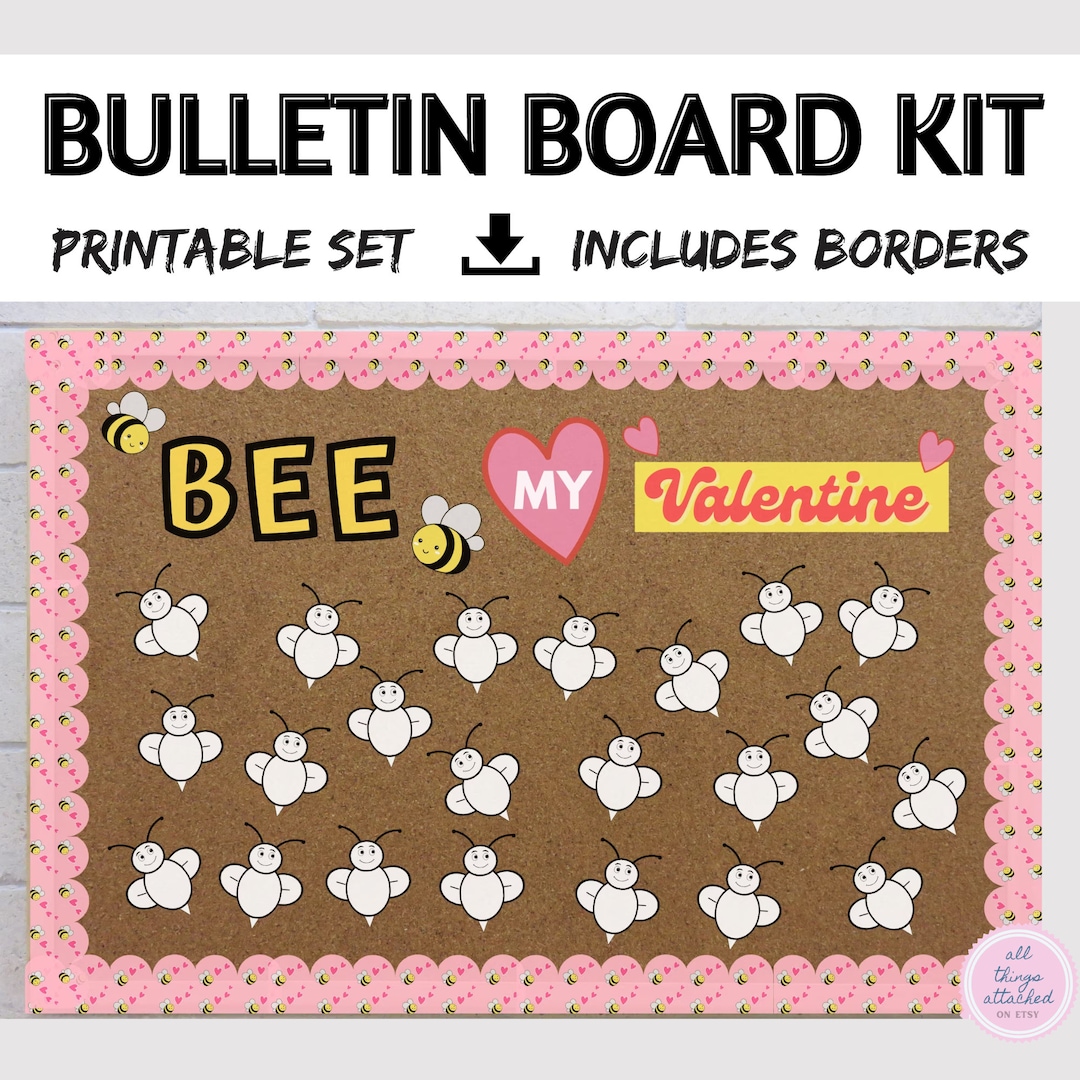 Valentine's Day Bulletin Board Set Printable February Bulletin Board ...