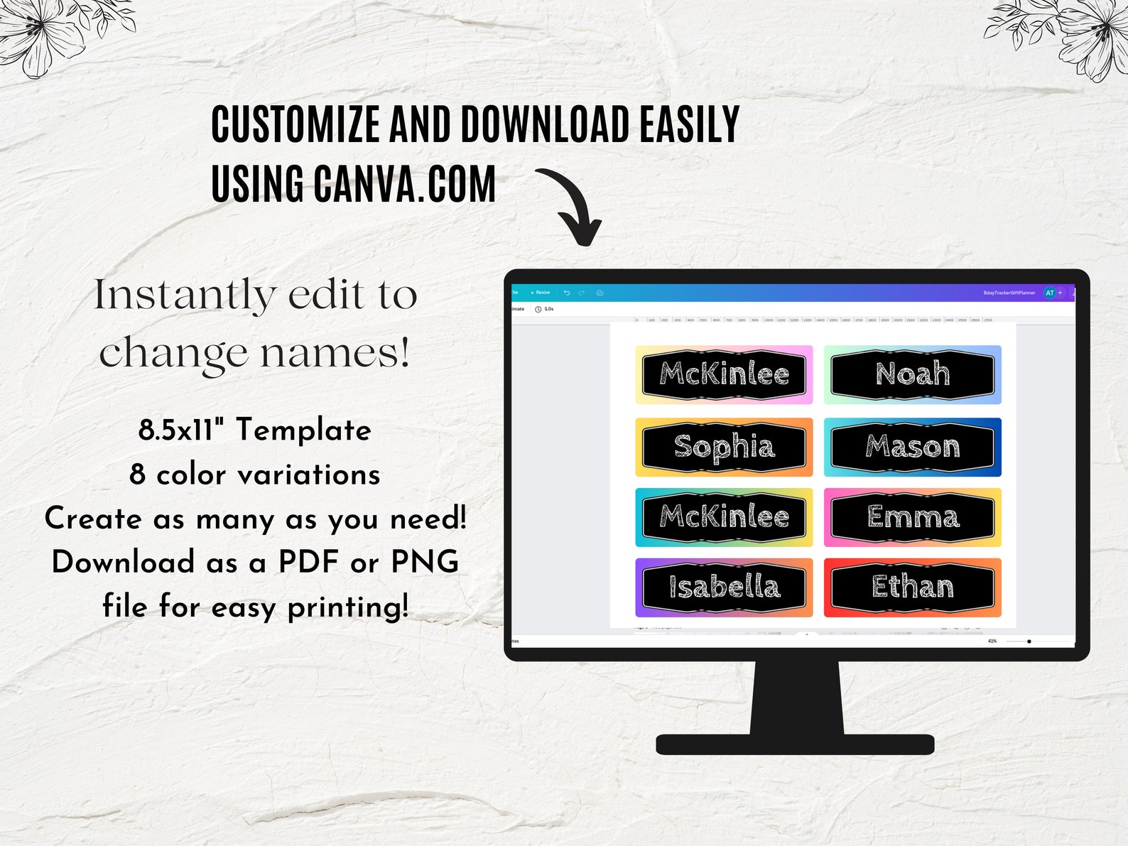 Classroom Name Labels Template | Editable Classroom Labels | Name Tags ...