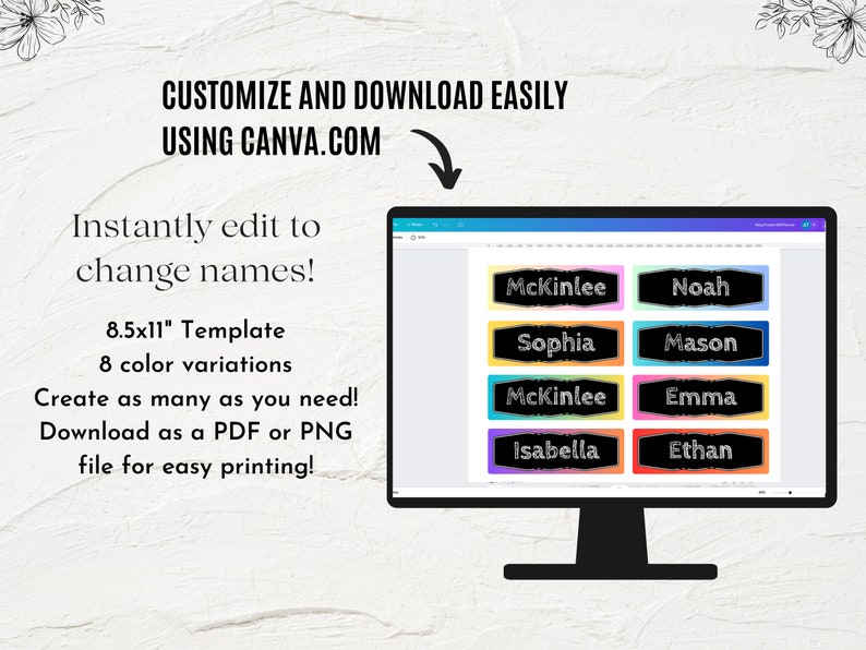 Classroom Name Labels Template | Editable Classroom Labels | Name Tags ...