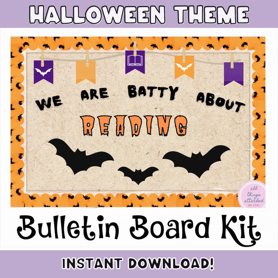 Halloween Themed Bulletin Board Set | Printable October Board Kit | We ...