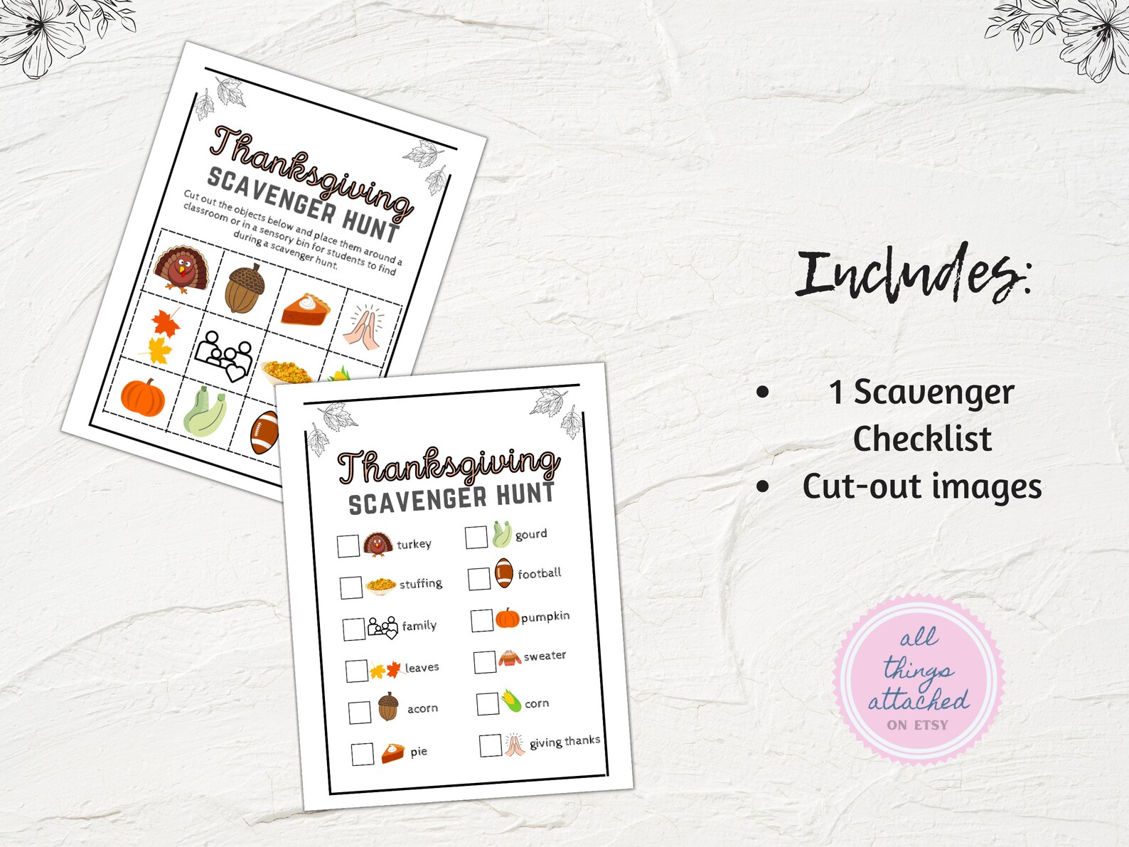 Thanksgiving Scavenger Hunt | Printable Thanksgiving Games | Kids ...