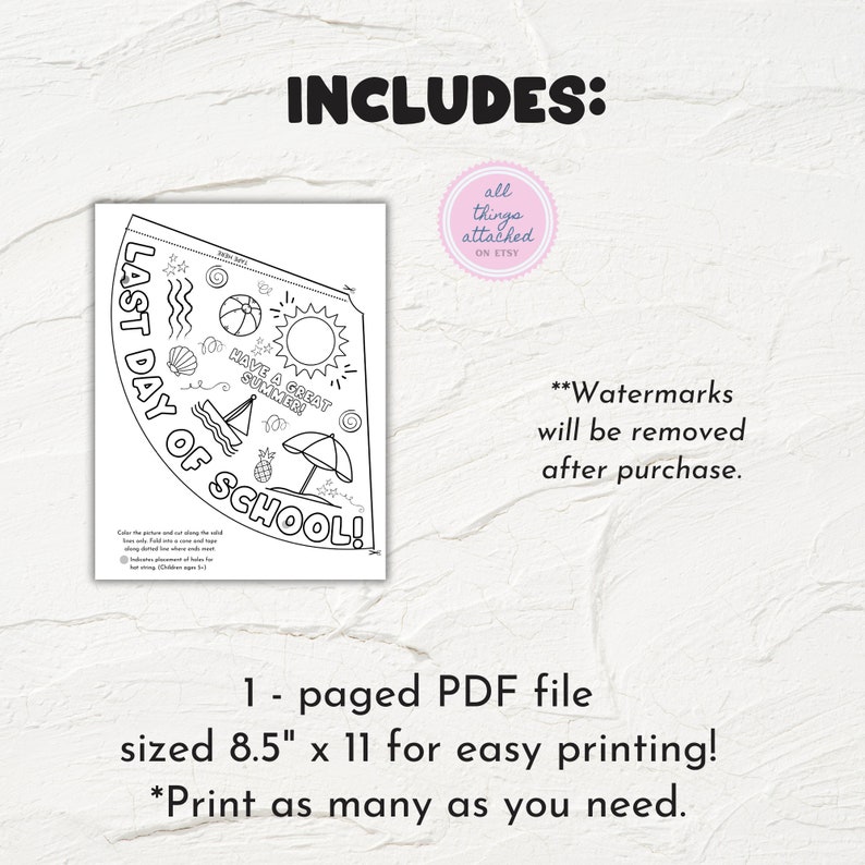 Printable Last Day of School Activity | Last Day of School Hat Craft ...