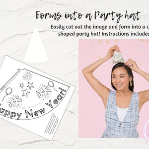 New Year's Eve Printable Hat | Kids New Years Party Hat | Children's ...