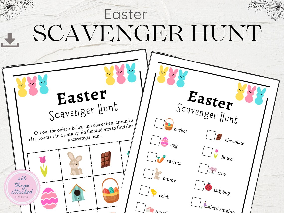 Easter Scavenger Hunt Printable Easter Activity for Kids Easter Party ...