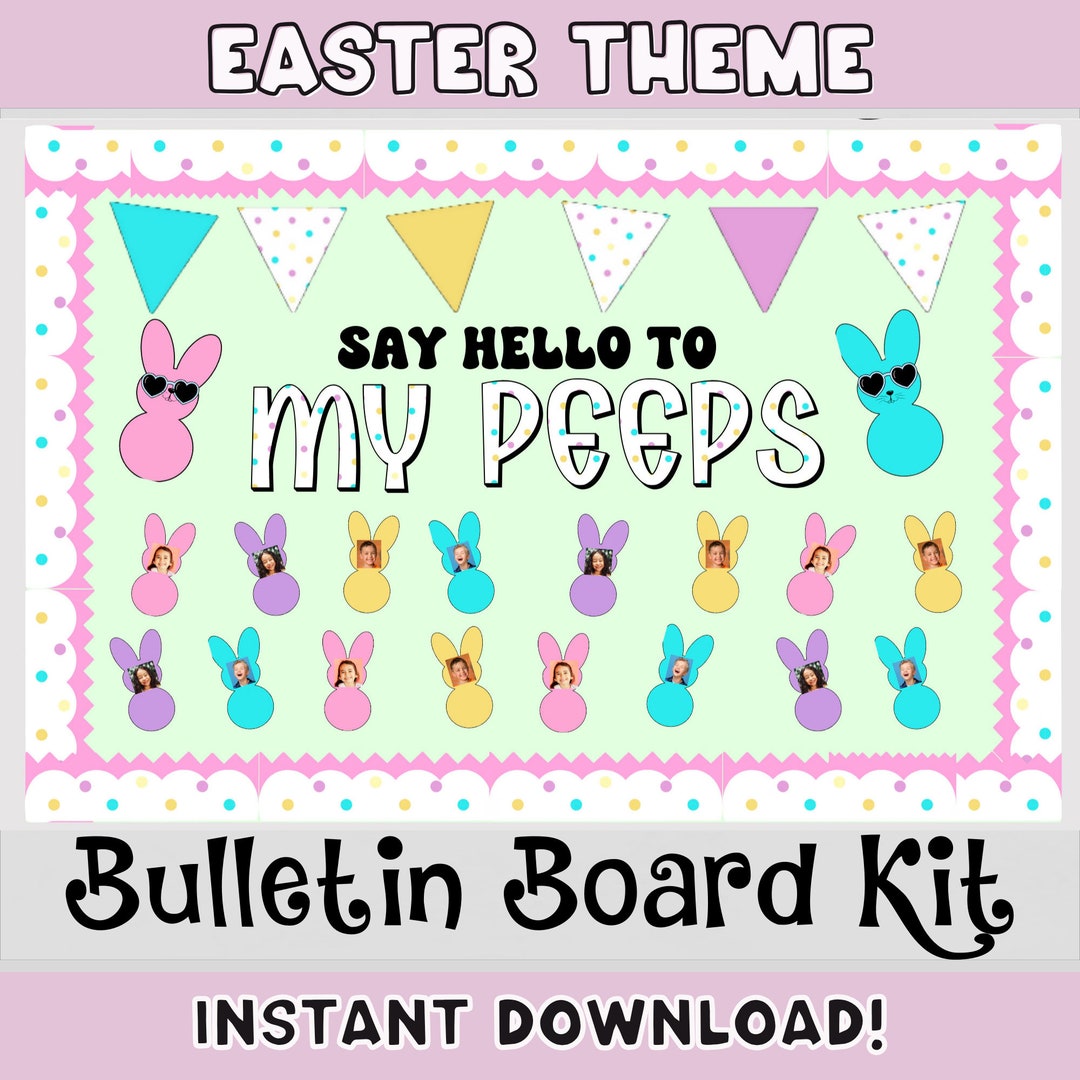 April Bulletin Board Kit | Peeps Bulletin Board | Easter Bulletin Board ...