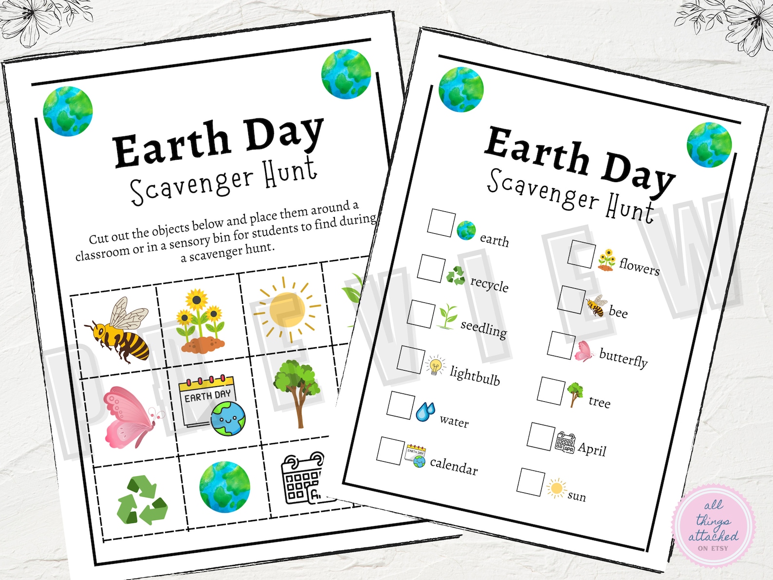 Earth Day Scavenger Hunt Printable Earth Day Activity for Kids Earth ...