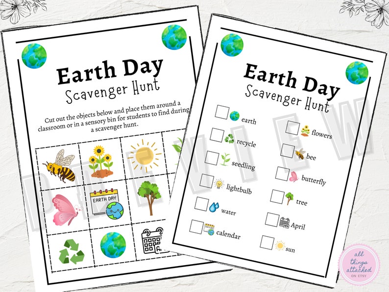 Earth Day Scavenger Hunt | Printable Earth Day Activity for Kids ...