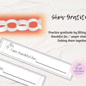 Thanksgiving Gratitude | Printable Paper Chain | I'm Thankful for | 30 ...