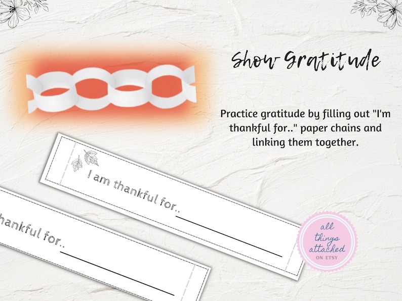 Thanksgiving Gratitude | Printable Paper Chain | I'm Thankful for | 30 ...