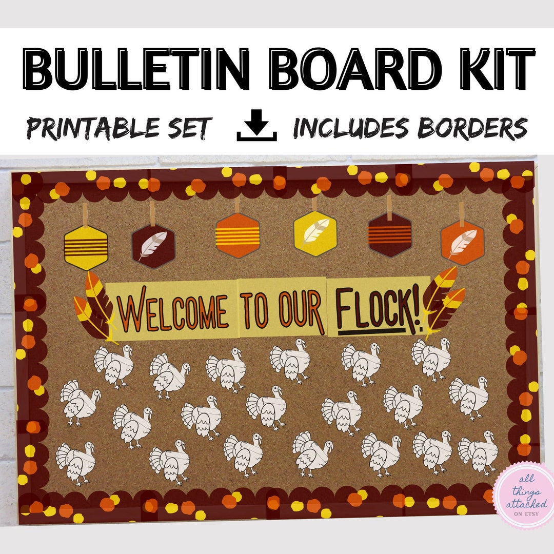Thanksgiving Themed Bulletin Board Kit Printable November Board Student ...