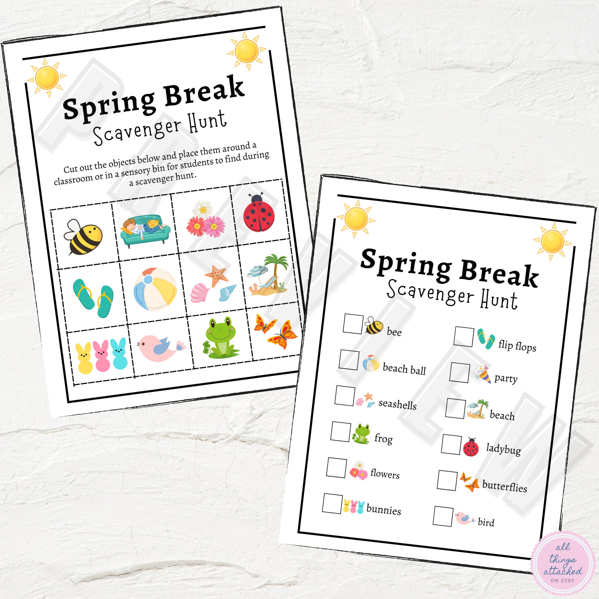 Spring Break Scavenger Hunt | Printable Scavenger Hunt | Spring Break ...