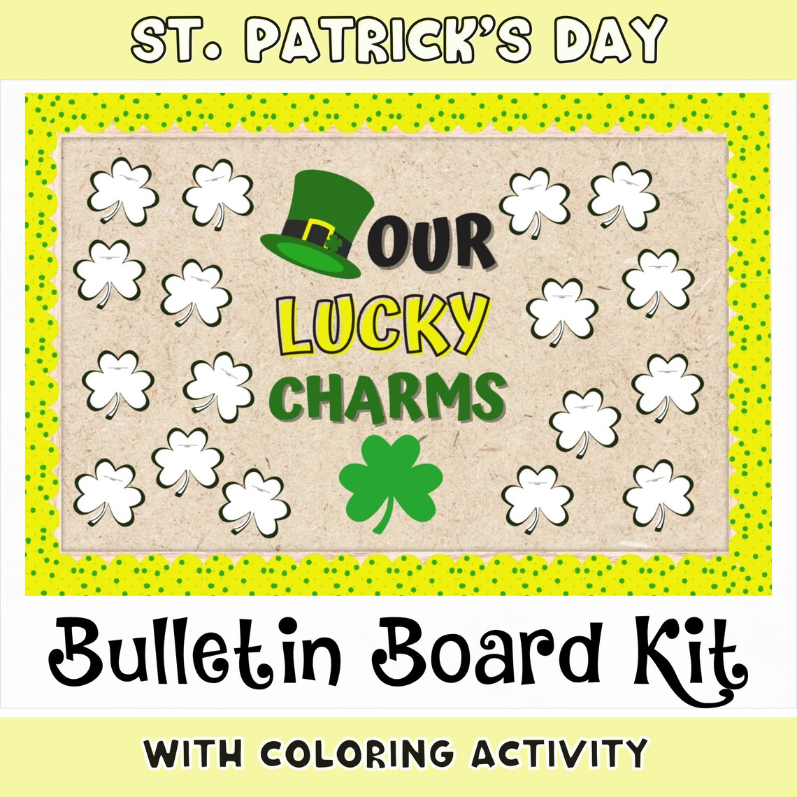 St. Patricks Themed Bulletin Board | Printable Bulletin Board Kit | Our ...