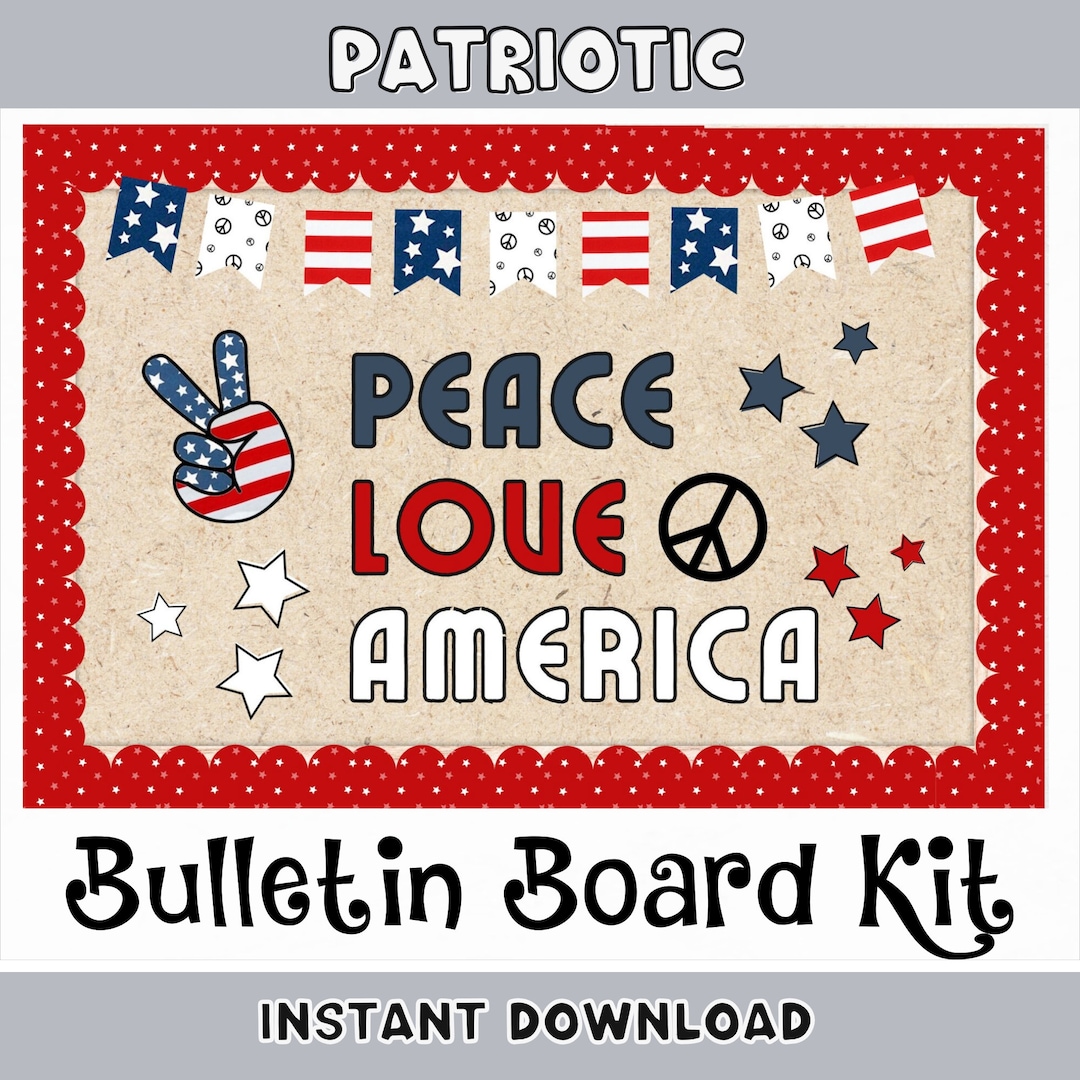 Patriotic Themed Bulletin Board | Printable America Bulletin Board Kit ...