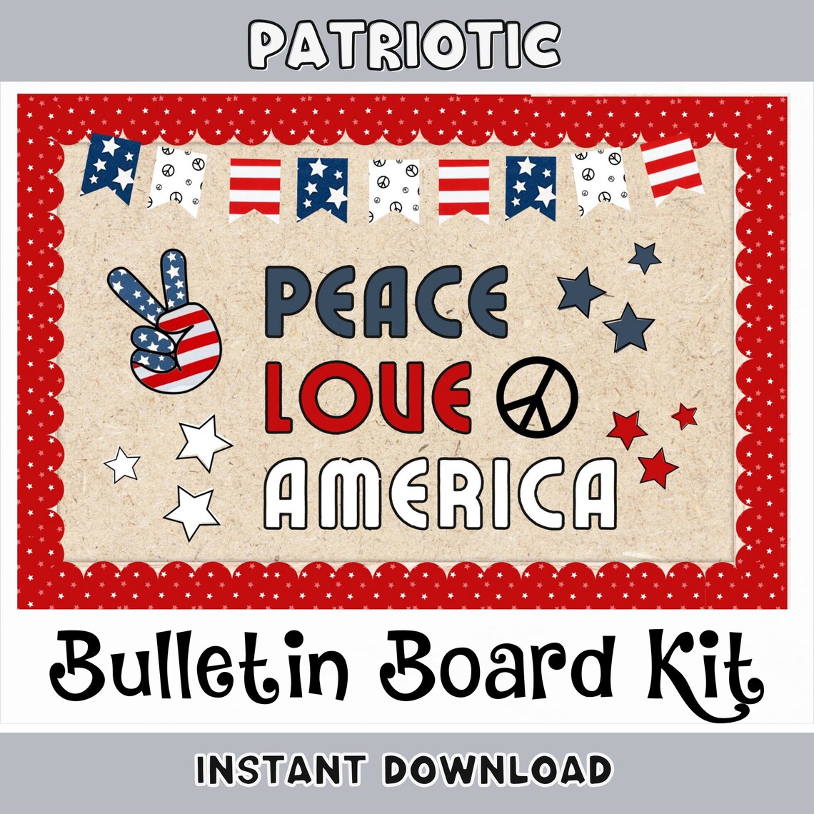 Patriotic Themed Bulletin Board | Printable America Bulletin Board Kit ...