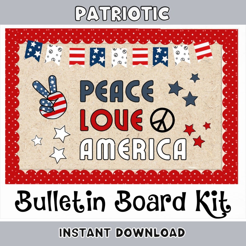 Patriotic Themed Bulletin Board | Printable America Bulletin Board Kit ...