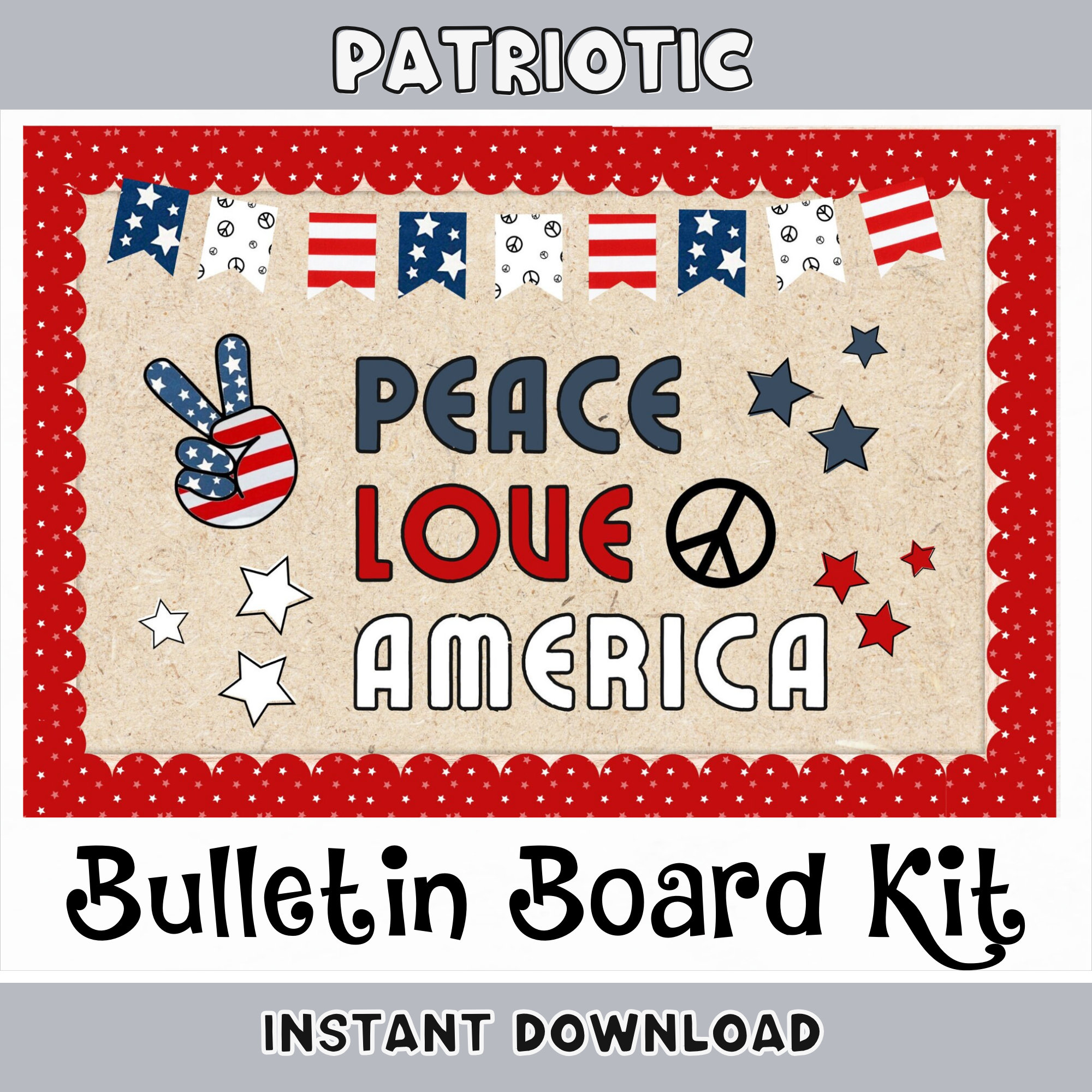 Patriotic Themed Bulletin Board | Printable America Bulletin Board Kit ...