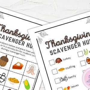 Thanksgiving Scavenger Hunt | Printable Thanksgiving Games | Kids ...