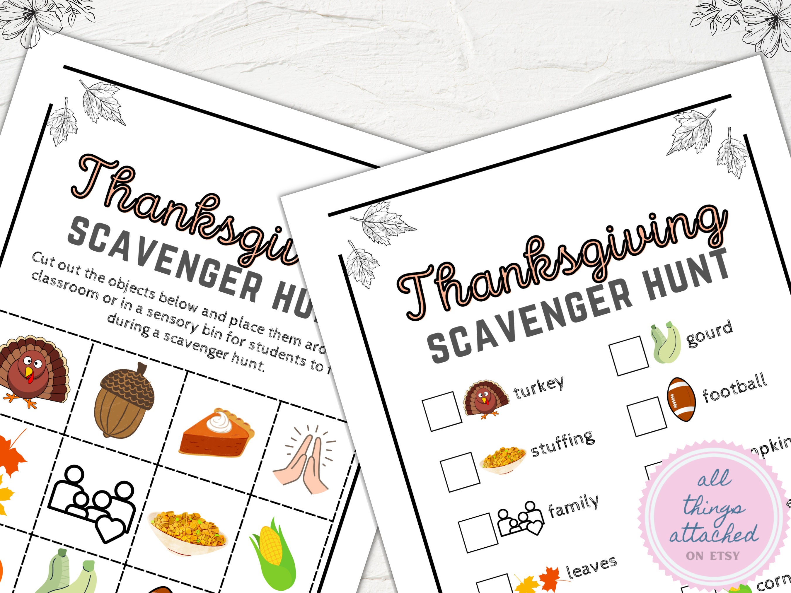 Thanksgiving Scavenger Hunt | Printable Thanksgiving Games | Kids ...