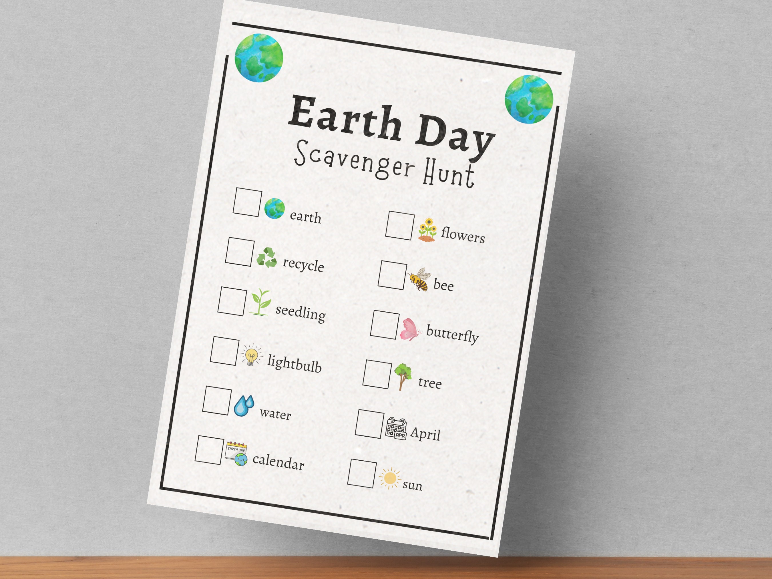 Earth Day Scavenger Hunt Printable Earth Day Activity for Kids Earth ...
