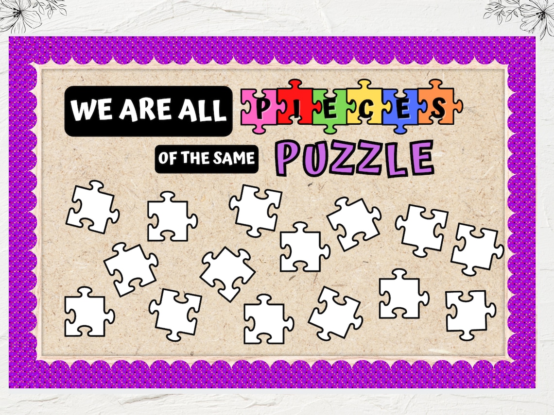 Puzzle Pieces Classroom Board | Printable Bulletin Board Kit | We Are ...