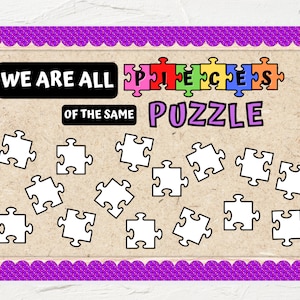 Puzzle Pieces Classroom Board | Printable Bulletin Board Kit | We Are ...