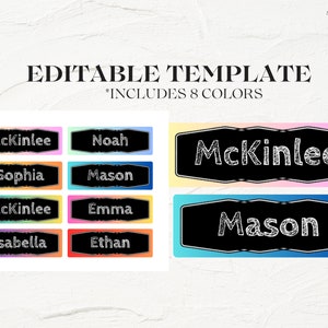 Classroom Name Labels Template | Editable Classroom Labels | Name Tags ...