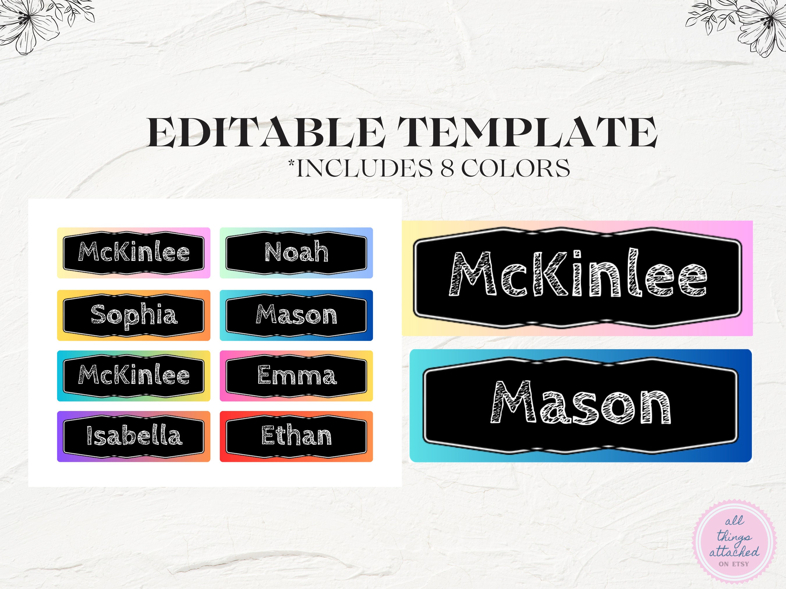 Classroom Name Labels Template | Editable Classroom Labels | Name Tags ...
