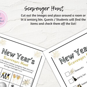 New Year's Scavenger Hunt | Printable New Year's Eve Game | Noon Years ...