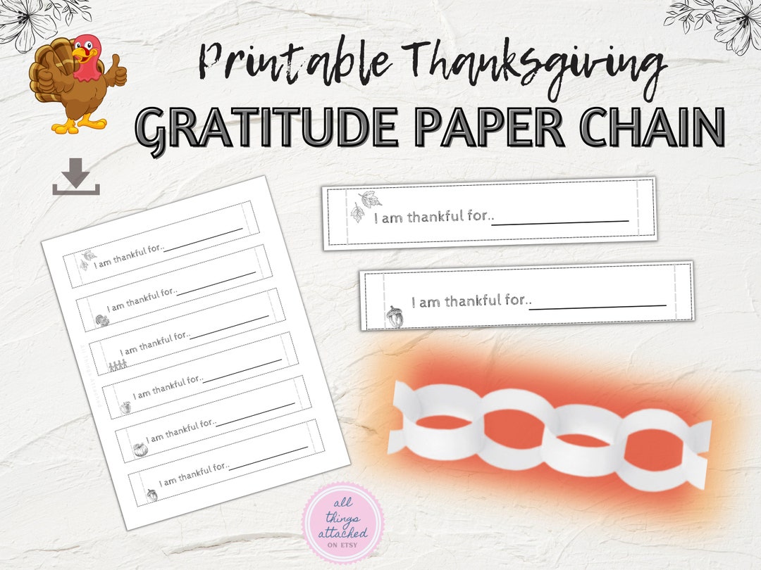 Thanksgiving Gratitude Printable Paper Chain I'm - Etsy