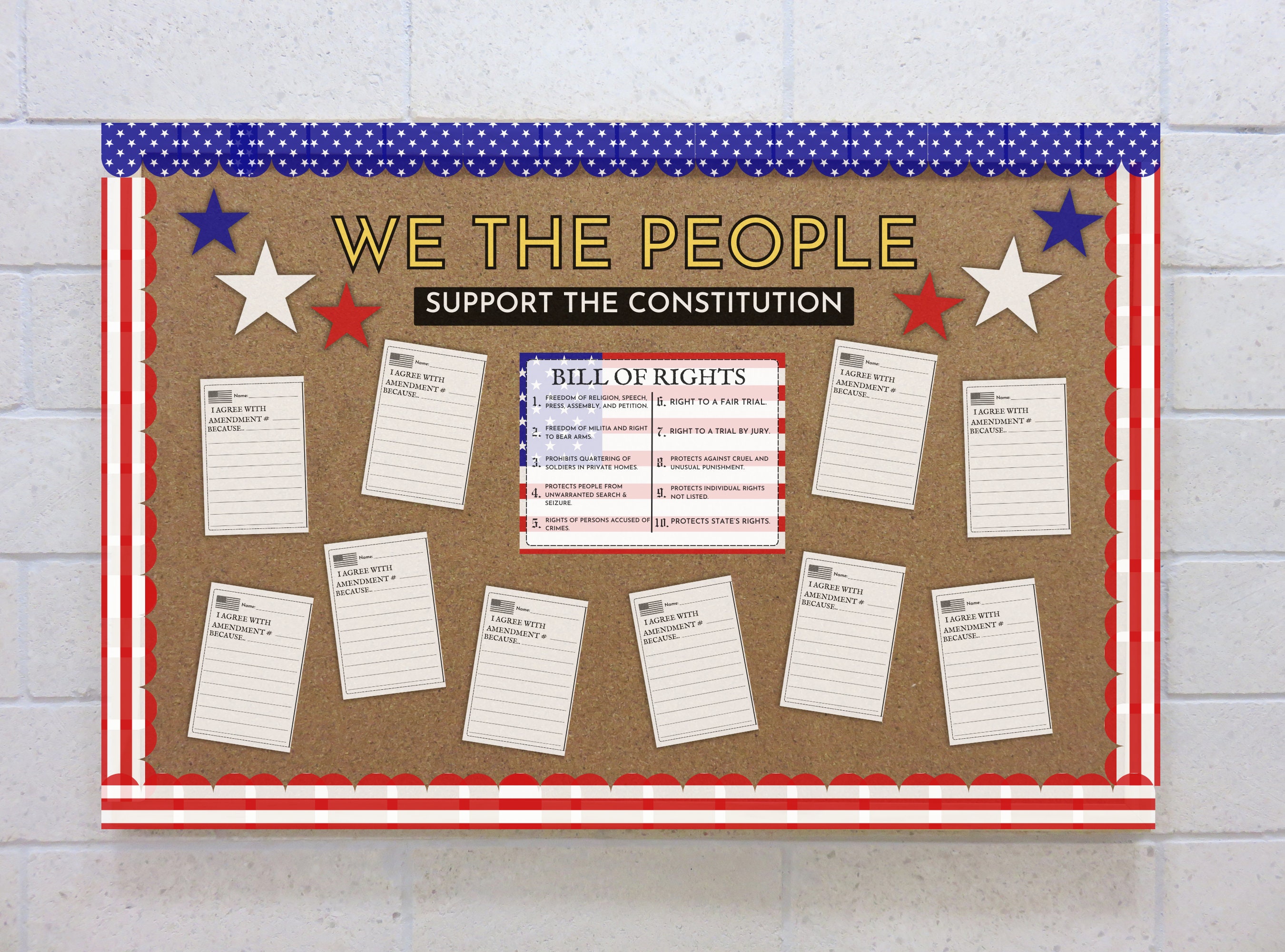Constitution Bulletin Board Idea | Printable Bill of Rights Bulletin ...