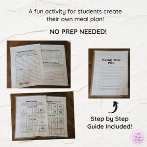 Printable Life Skills Lesson | Kids Meal Planning Activity | NO PREP ...