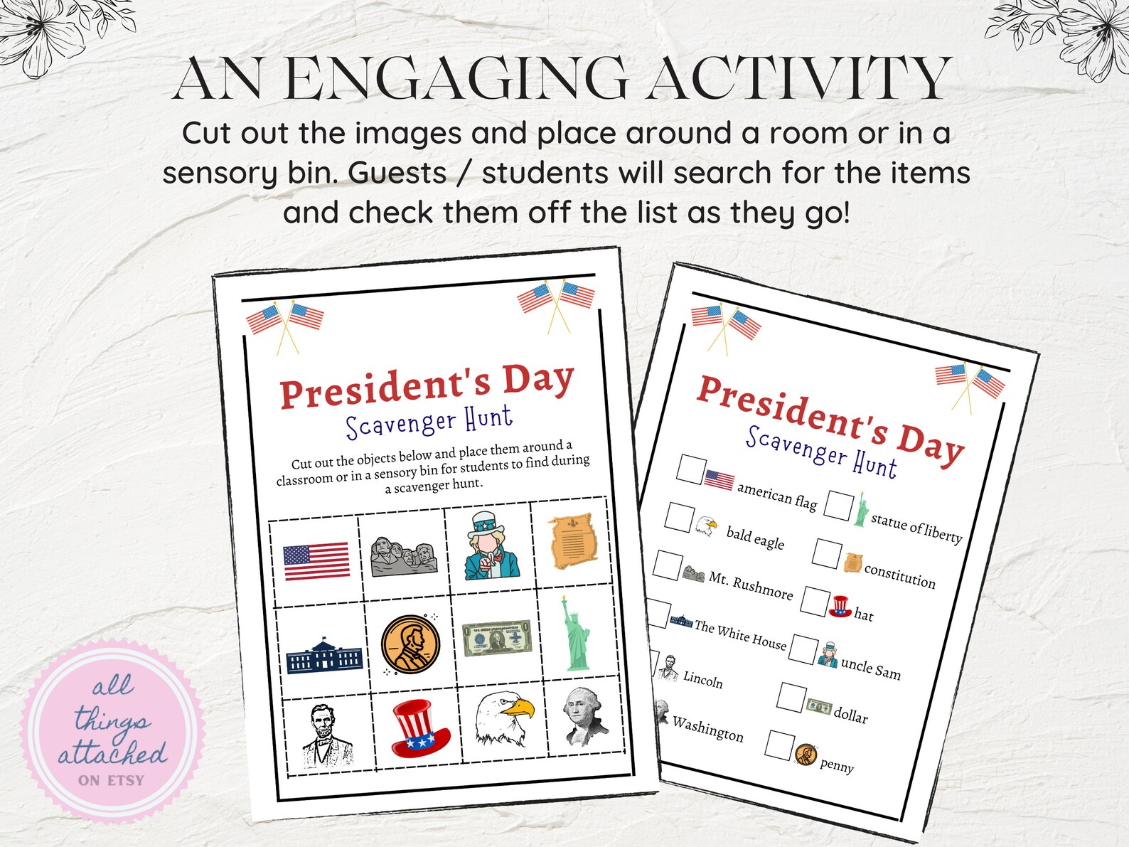 President's Day Scavenger Hunt | Printable President's Day Activity for ...