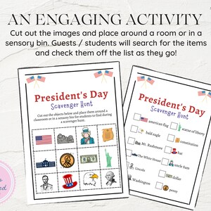 President's Day Scavenger Hunt | Printable President's Day Activity for ...