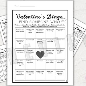 Valentine's Games | Printable Valentine's Bingo | Valentine's Day ...