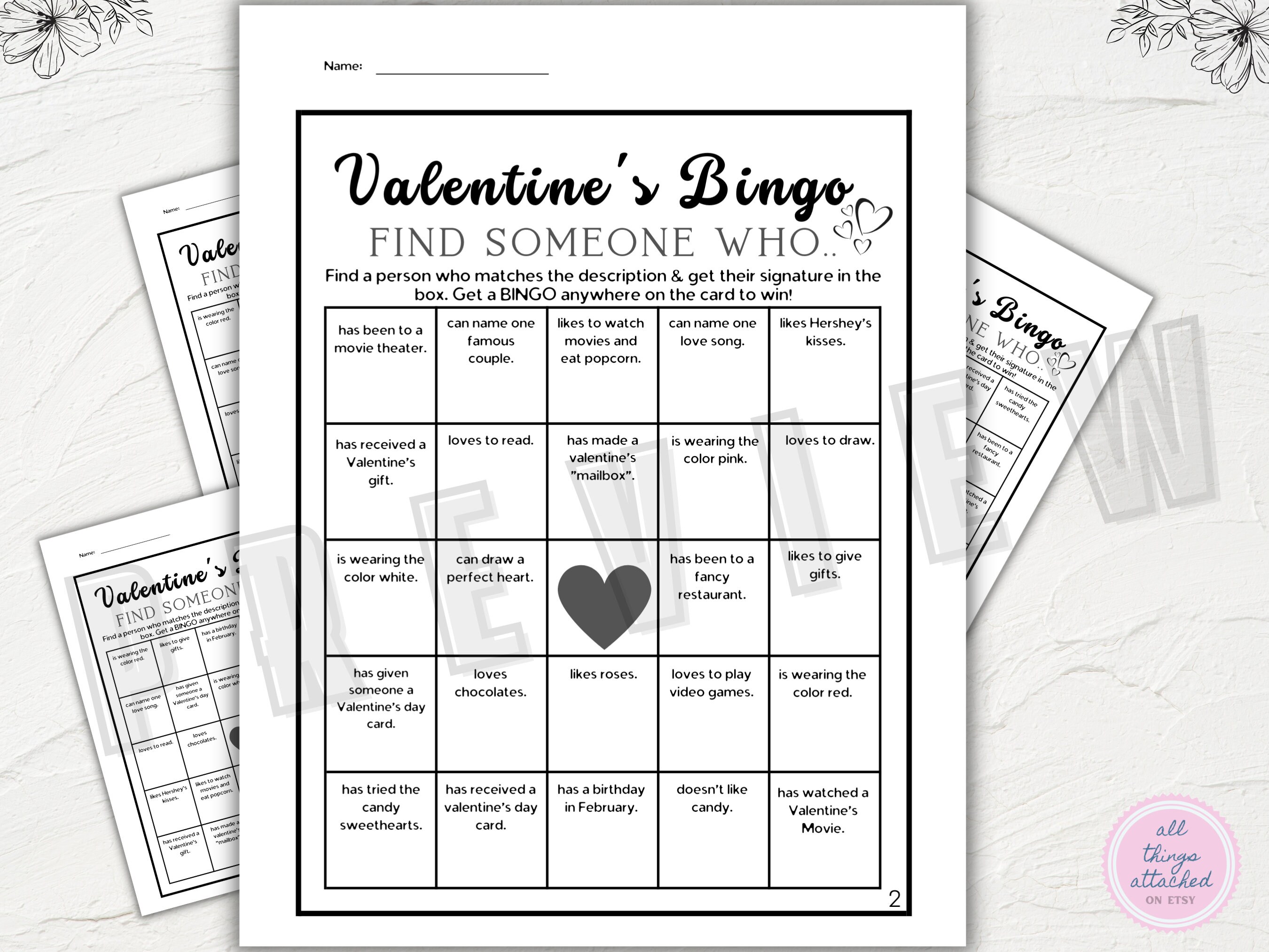 Valentine's Games | Printable Valentine's Bingo | Valentine's Day ...
