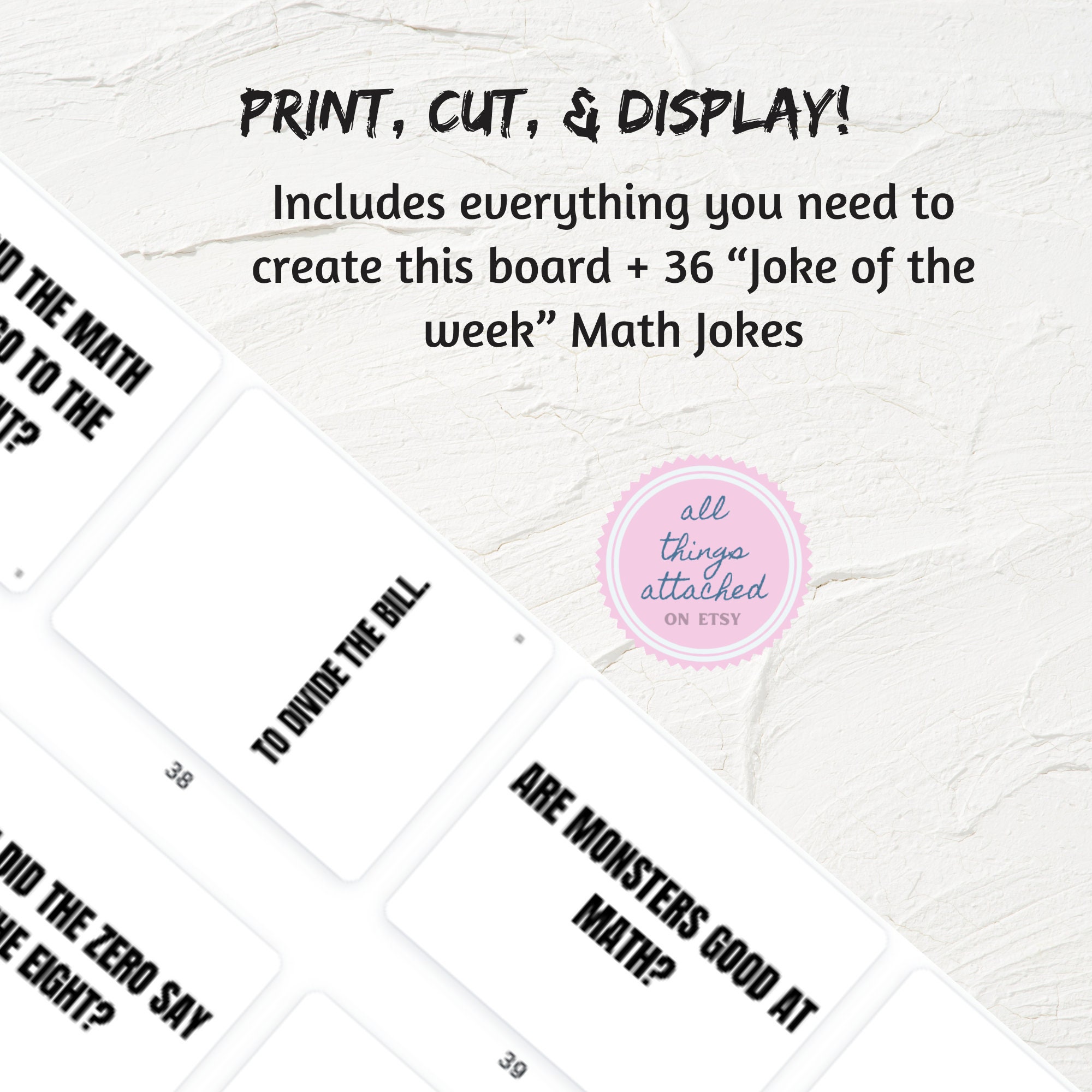 Math Joke of the Week Bulletin Board | Printable Math Bulletin Board ...