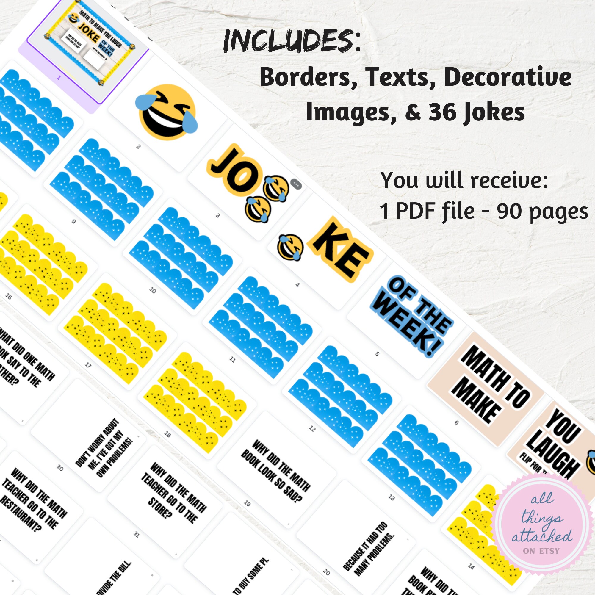 Math Joke of the Week Bulletin Board | Printable Math Bulletin Board ...
